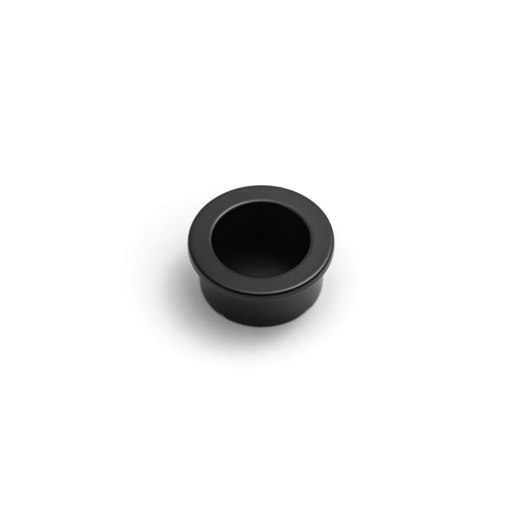 CASTELLA Dune 30mm Circle Recessed Pull - Matt Black - Avoca Architechtural