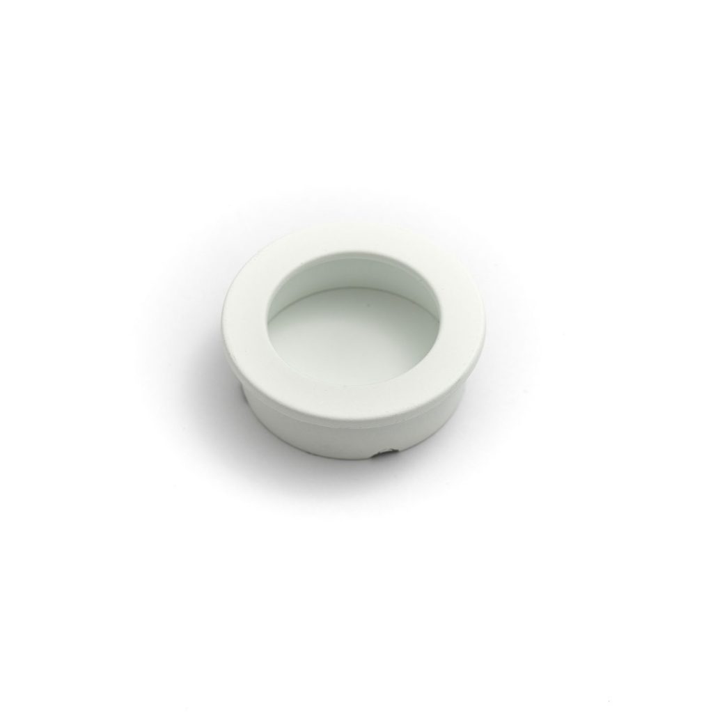 CASTELLA Dune 40mm Circle Recessed Pull - Matt White - Avoca Architechtural