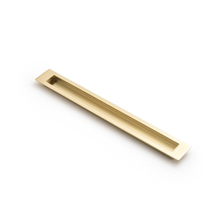 Castella MINIMAL Slide 300mm Flush Pull Satin Brass - Avoca Architechtural