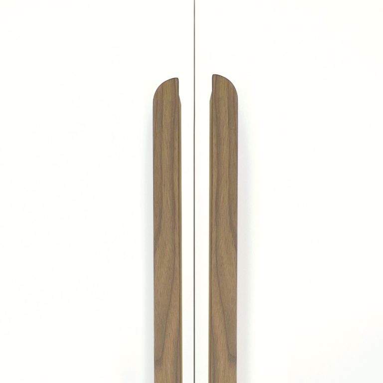 MOMO SYDNEY TIMBER PULL HANDLE 800MM WALNUT RAW - Avoca Architechtural